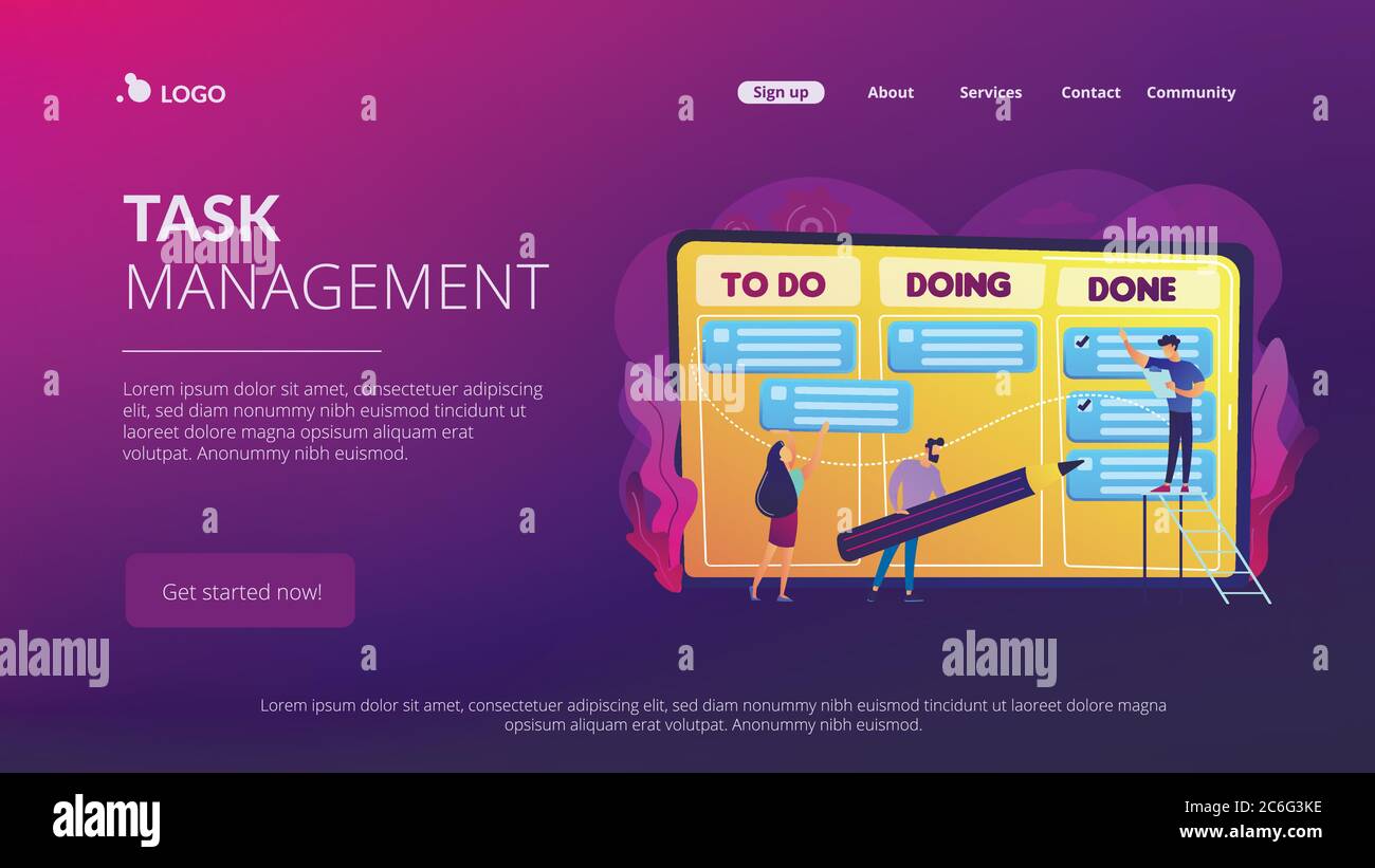 Task management concept landing page Stock Vector Image & Art - Alamy