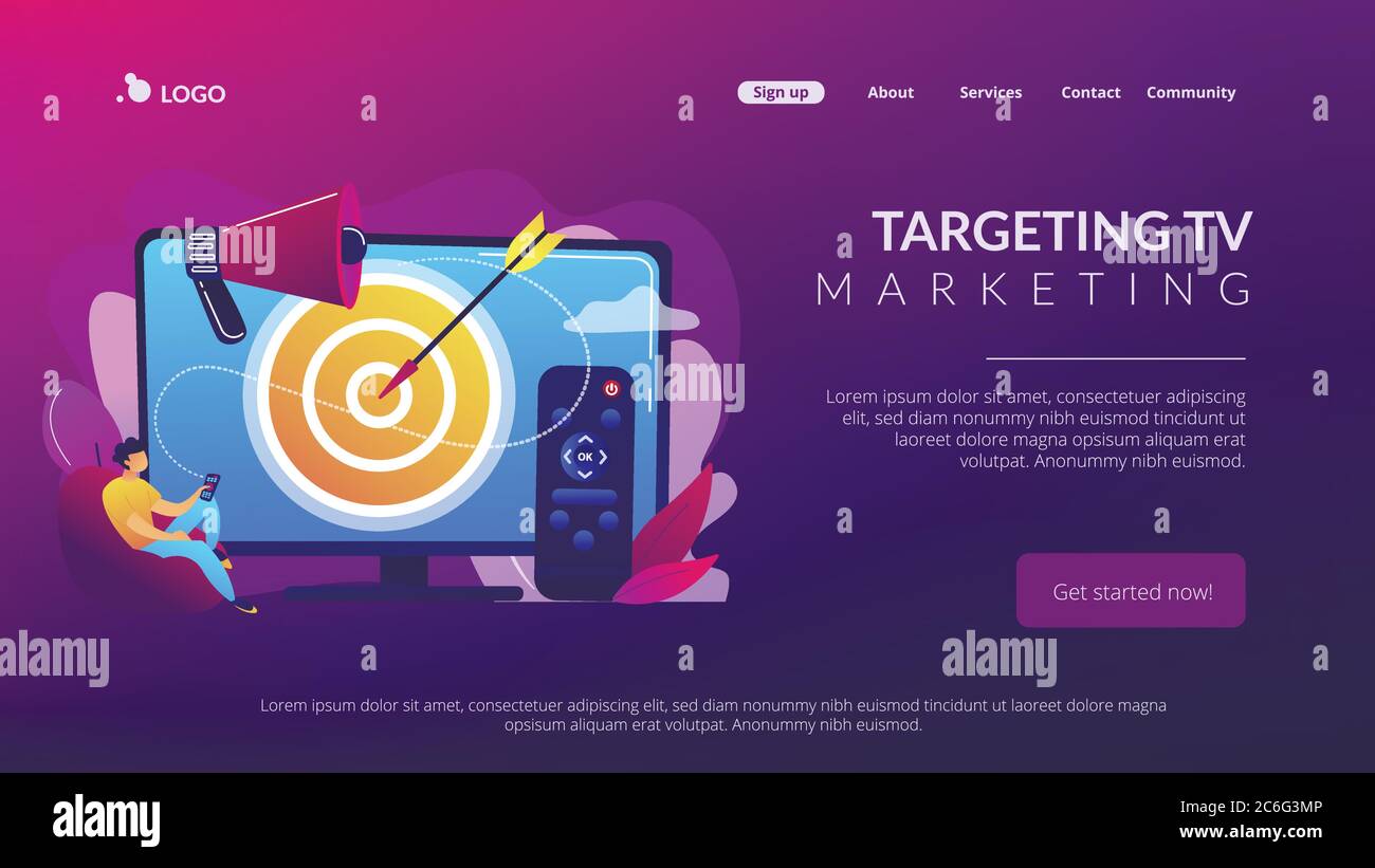 Addressable TV advertising concept landing page Stock Vector Image ...