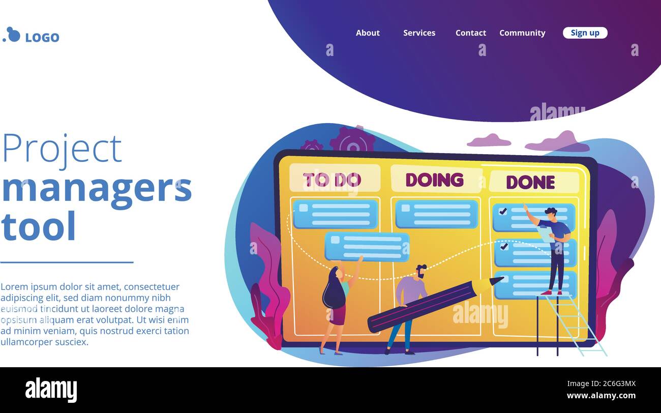 Task management concept landing page Stock Vector Image & Art - Alamy