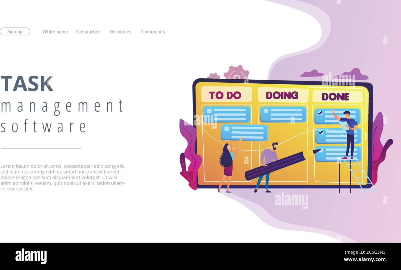 Task management concept landing page Stock Vector Image & Art - Alamy