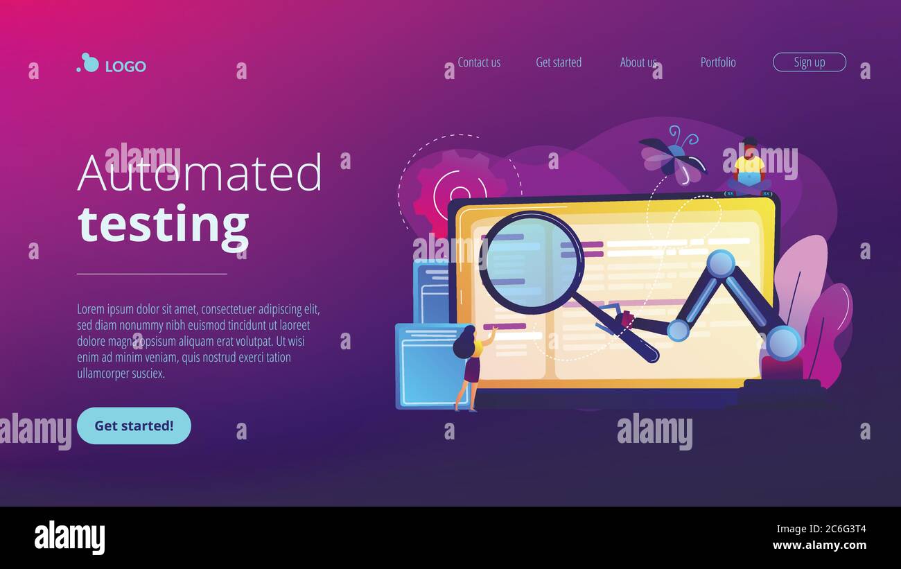 Automated testing concept landing page Stock Vector Image & Art - Alamy