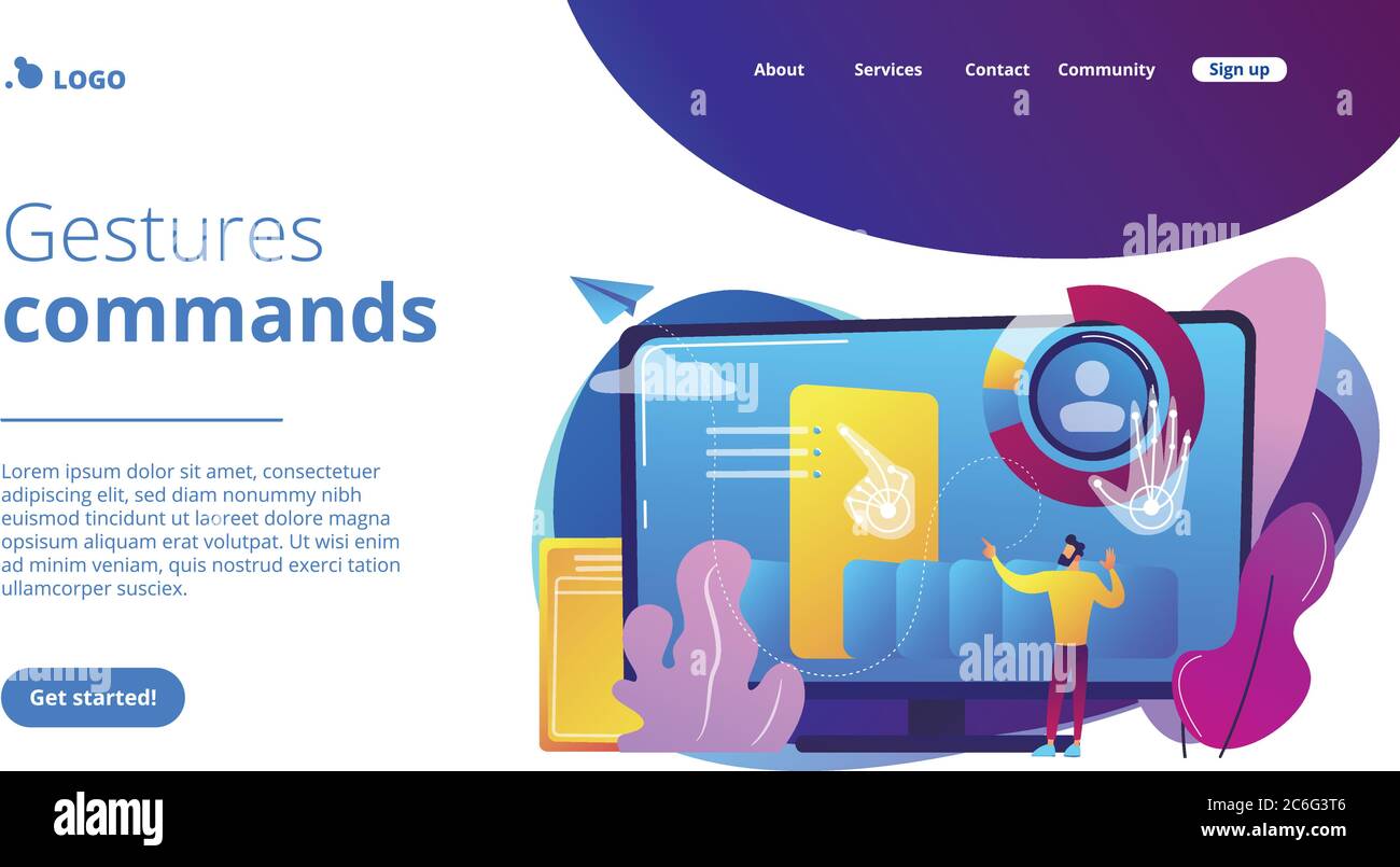 Gesture recognition concept landing page Stock Vector Image & Art - Alamy