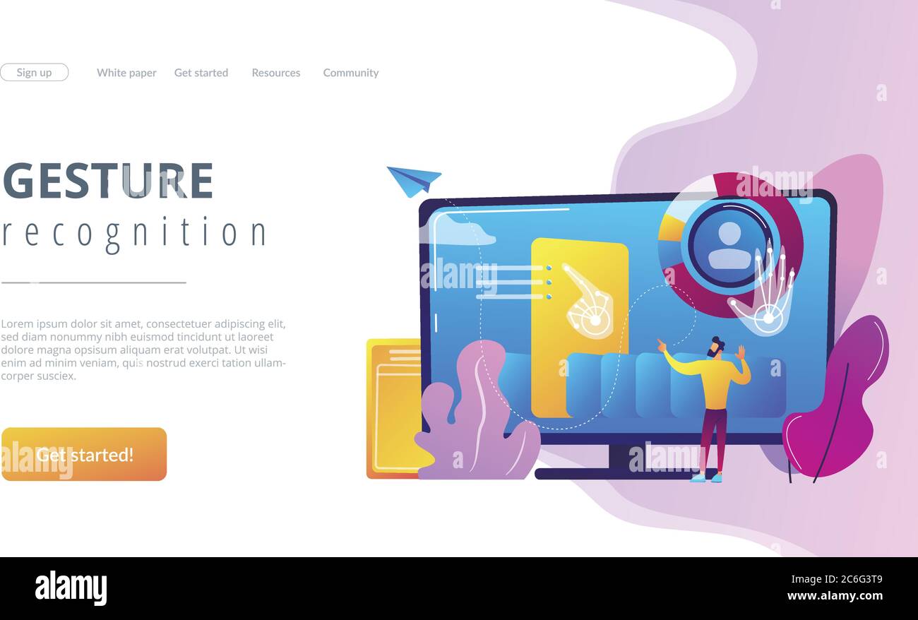 Gesture recognition concept landing page Stock Vector Image & Art - Alamy