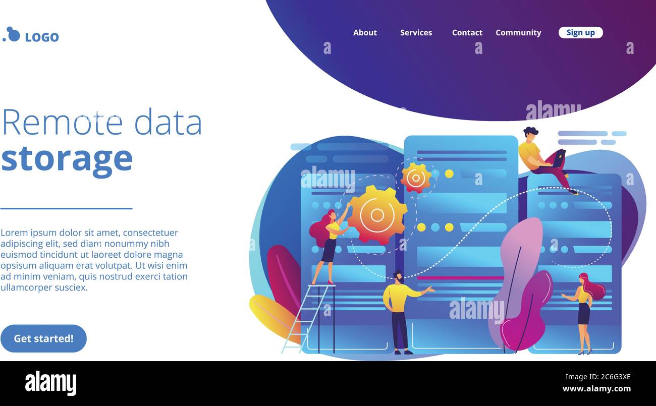 Data center concept landing page Stock Vector Image & Art - Alamy