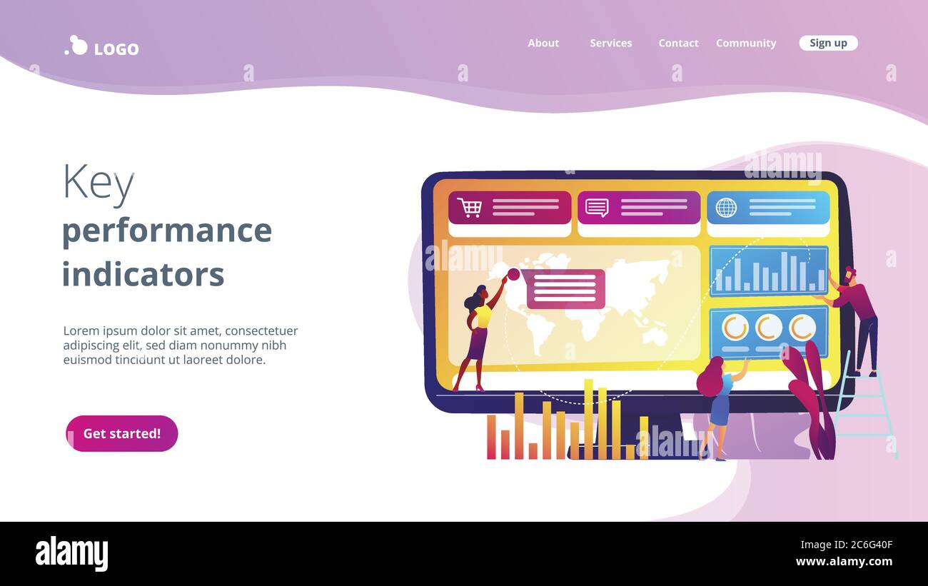 Dashboard service concept landing page Stock Vector Image & Art - Alamy