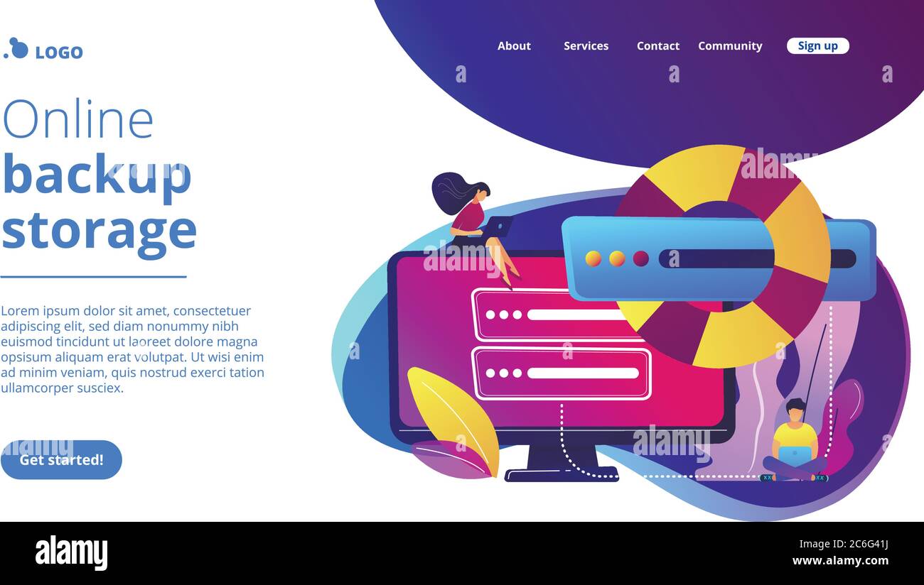 Backup server concept landing page Stock Vector Image & Art - Alamy