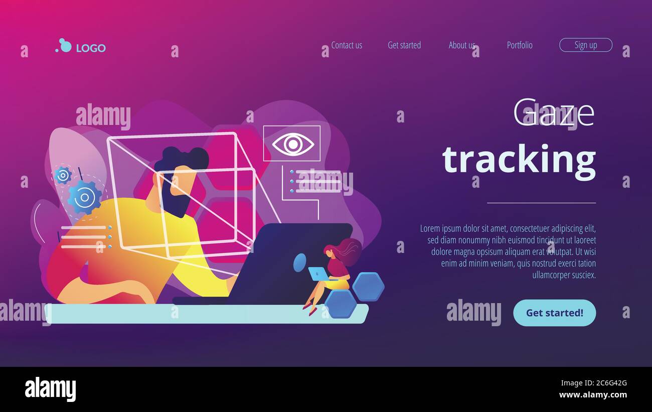 Eye tracking technology concept landing page Stock Vector Image & Art ...