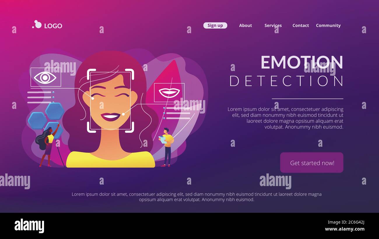 Emotion detection concept landing page Stock Vector Image & Art - Alamy