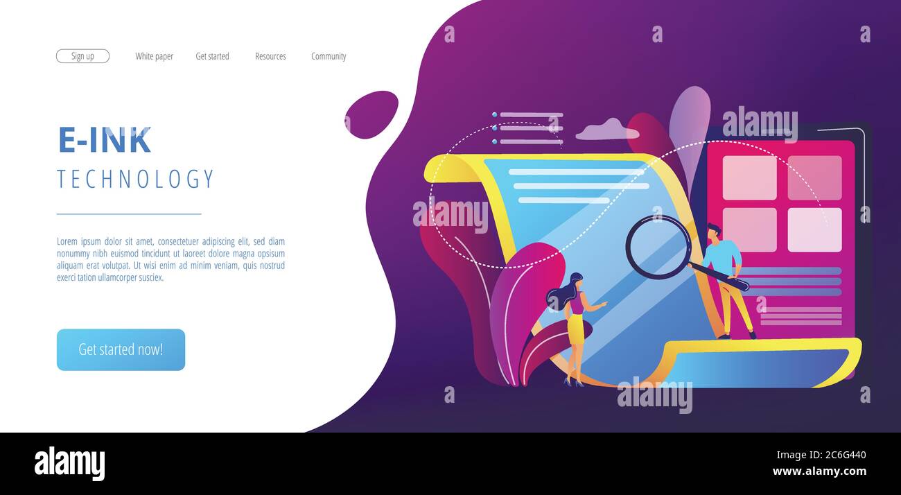 Electronic paper concept landing page Stock Vector Image & Art - Alamy