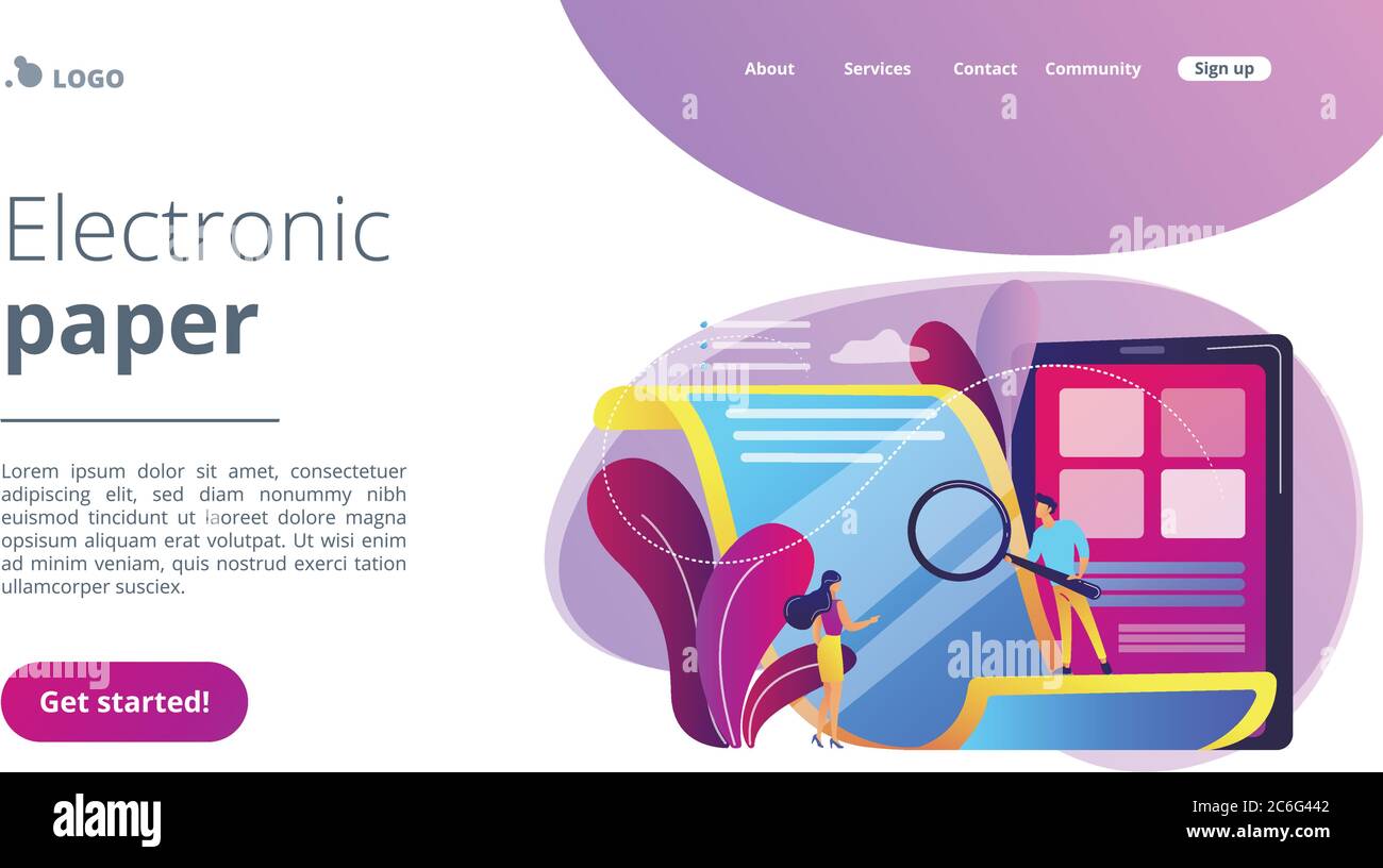 Electronic paper concept landing page Stock Vector Image & Art - Alamy