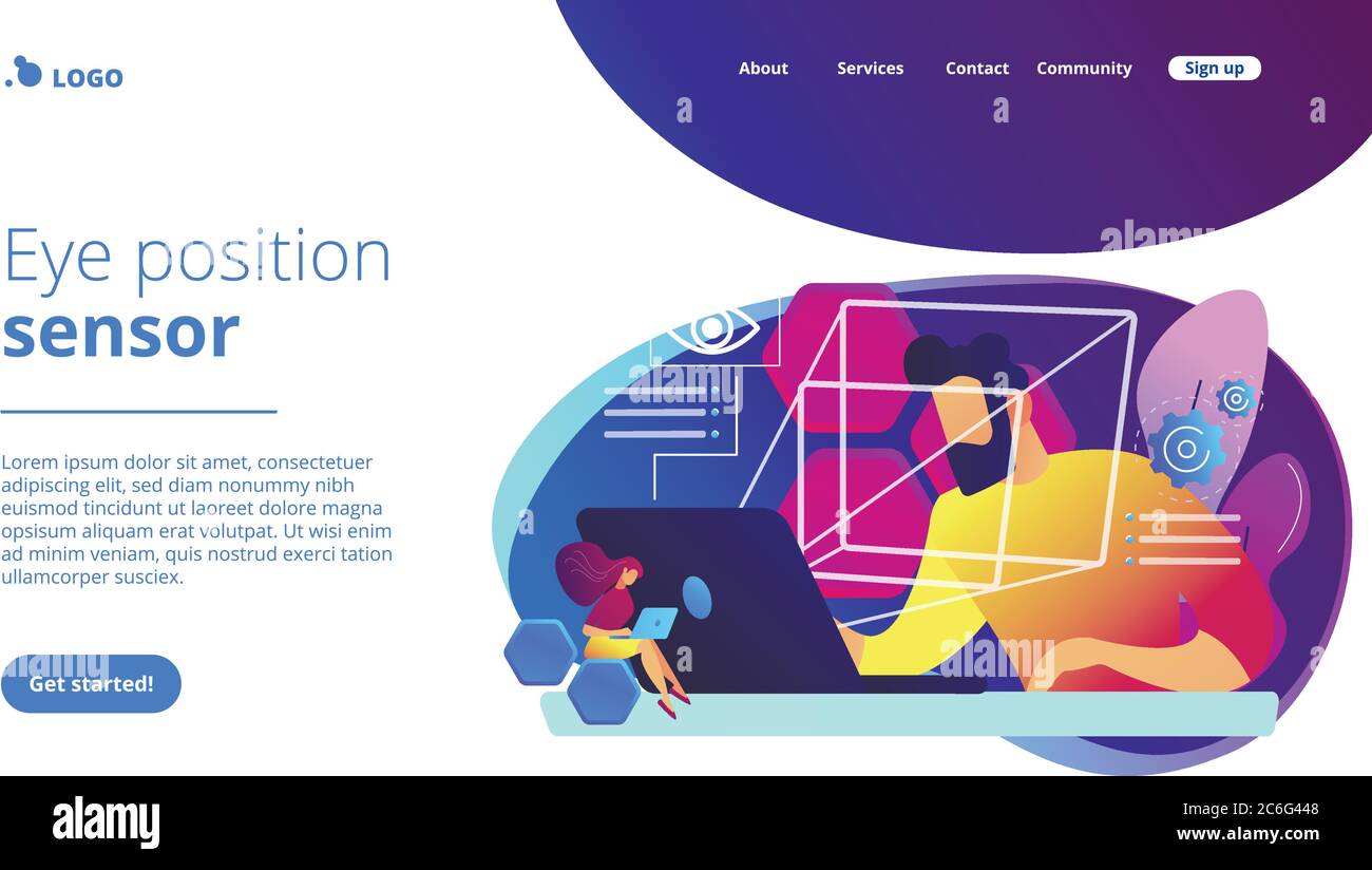 Eye tracking technology concept landing page Stock Vector Image & Art ...