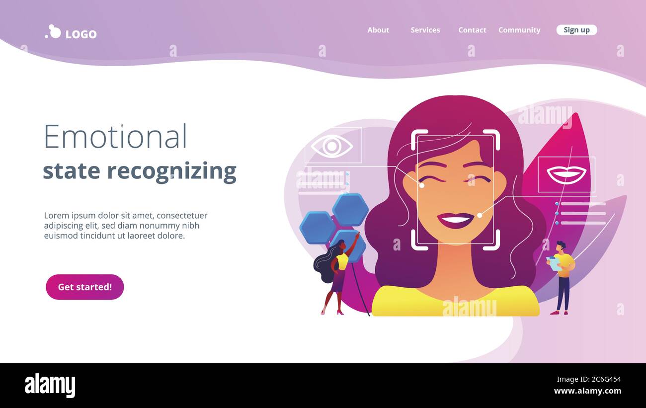 Emotion detection concept landing page Stock Vector Image & Art - Alamy