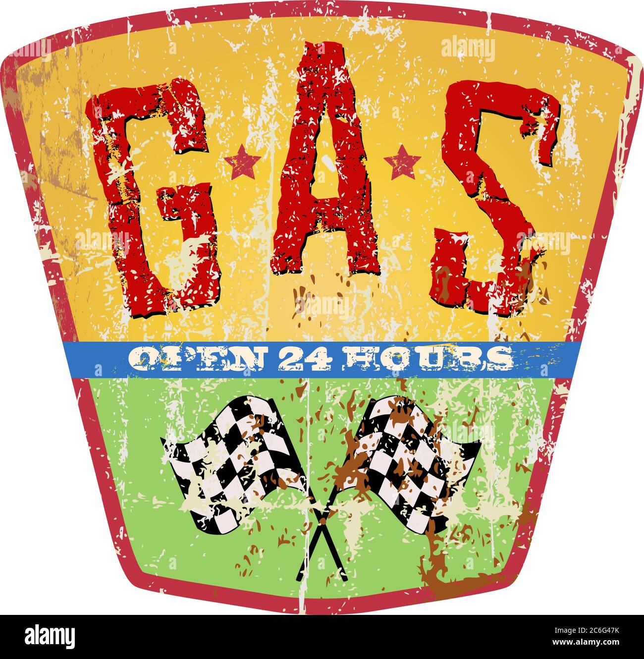 vintage route 66 gas sation sign, retro style vector illustration ...