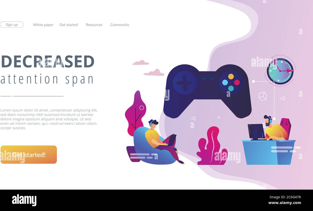 Gaming disorder concept landing page Stock Vector Image & Art - Alamy