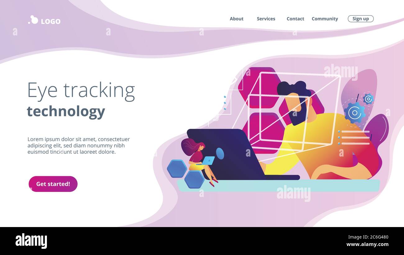 Eye tracking technology concept landing page Stock Vector Image & Art ...