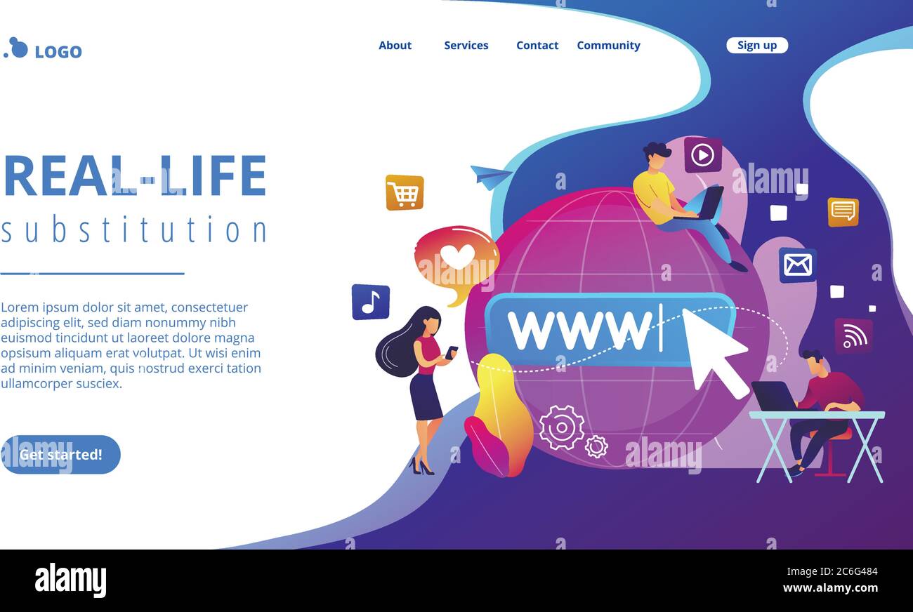 Internet life addiction social Stock Vector Images - Alamy