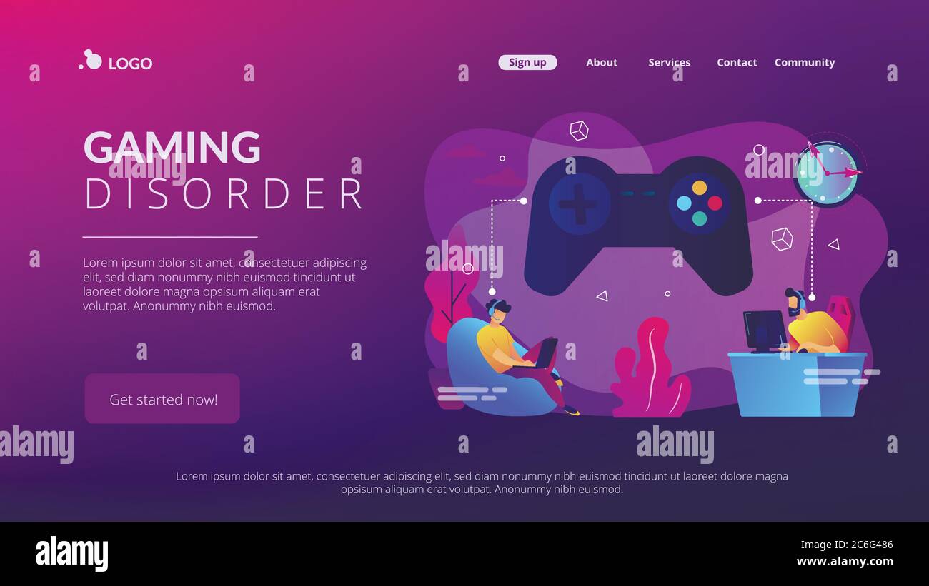 Gaming disorder concept landing page Stock Vector Image & Art - Alamy