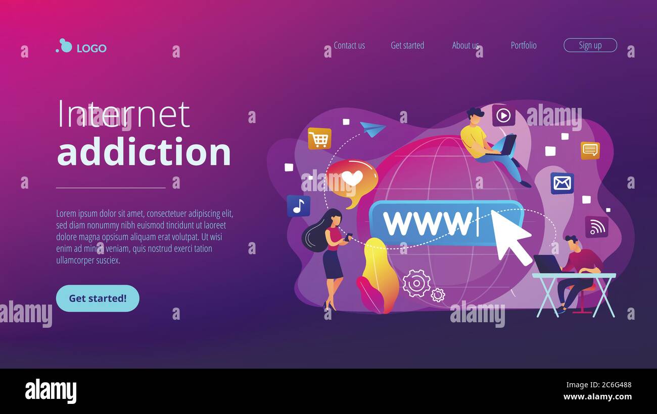 Internet life addiction social Stock Vector Images - Alamy