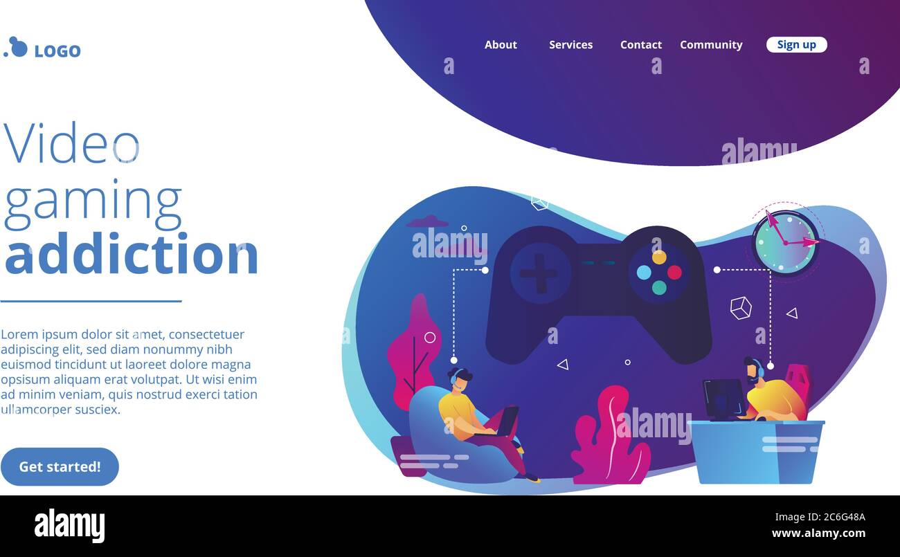 Gaming disorder concept landing page Stock Vector Image & Art - Alamy