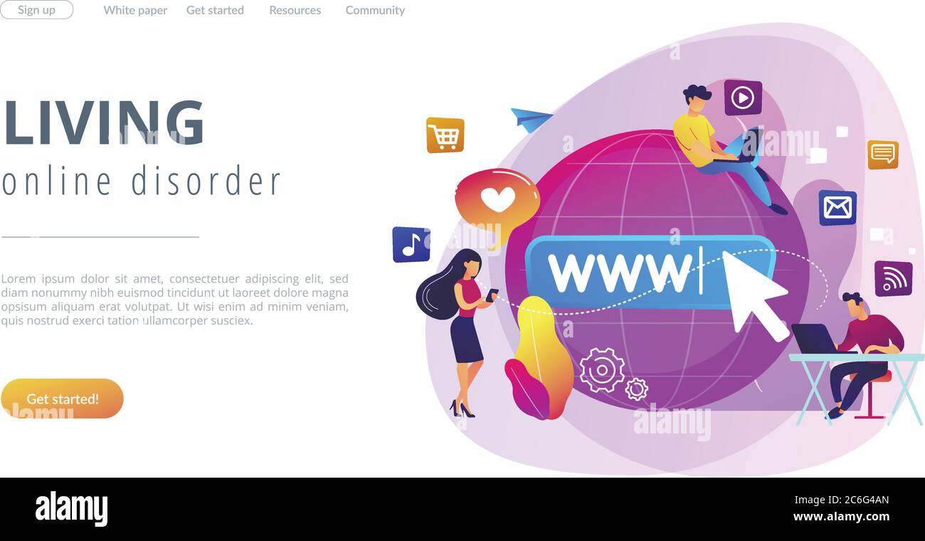 Internet life addiction social Cut Out Stock Images & Pictures - Alamy