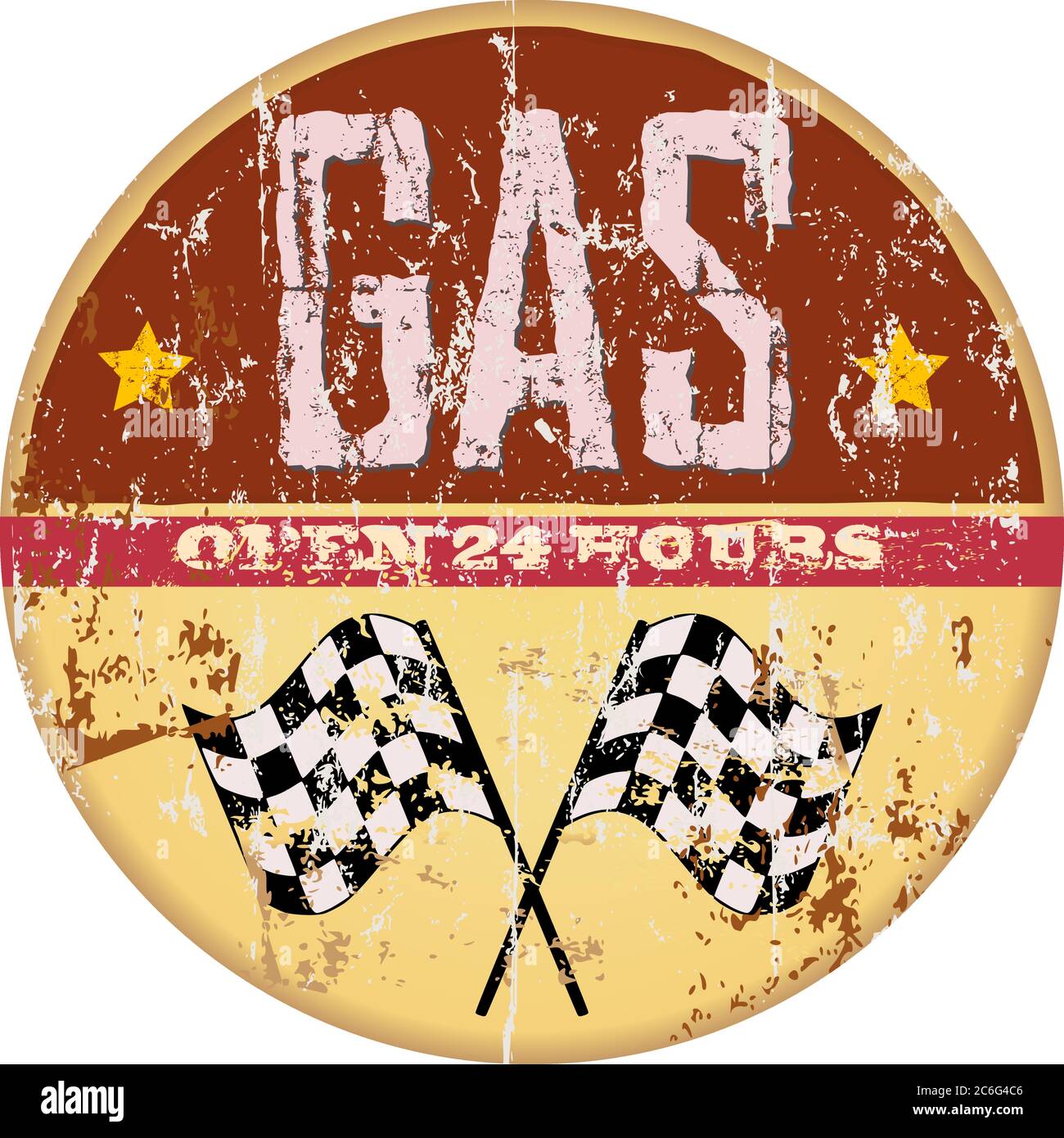 vintage route 66 gas sation sign, retro style vector illustration ...