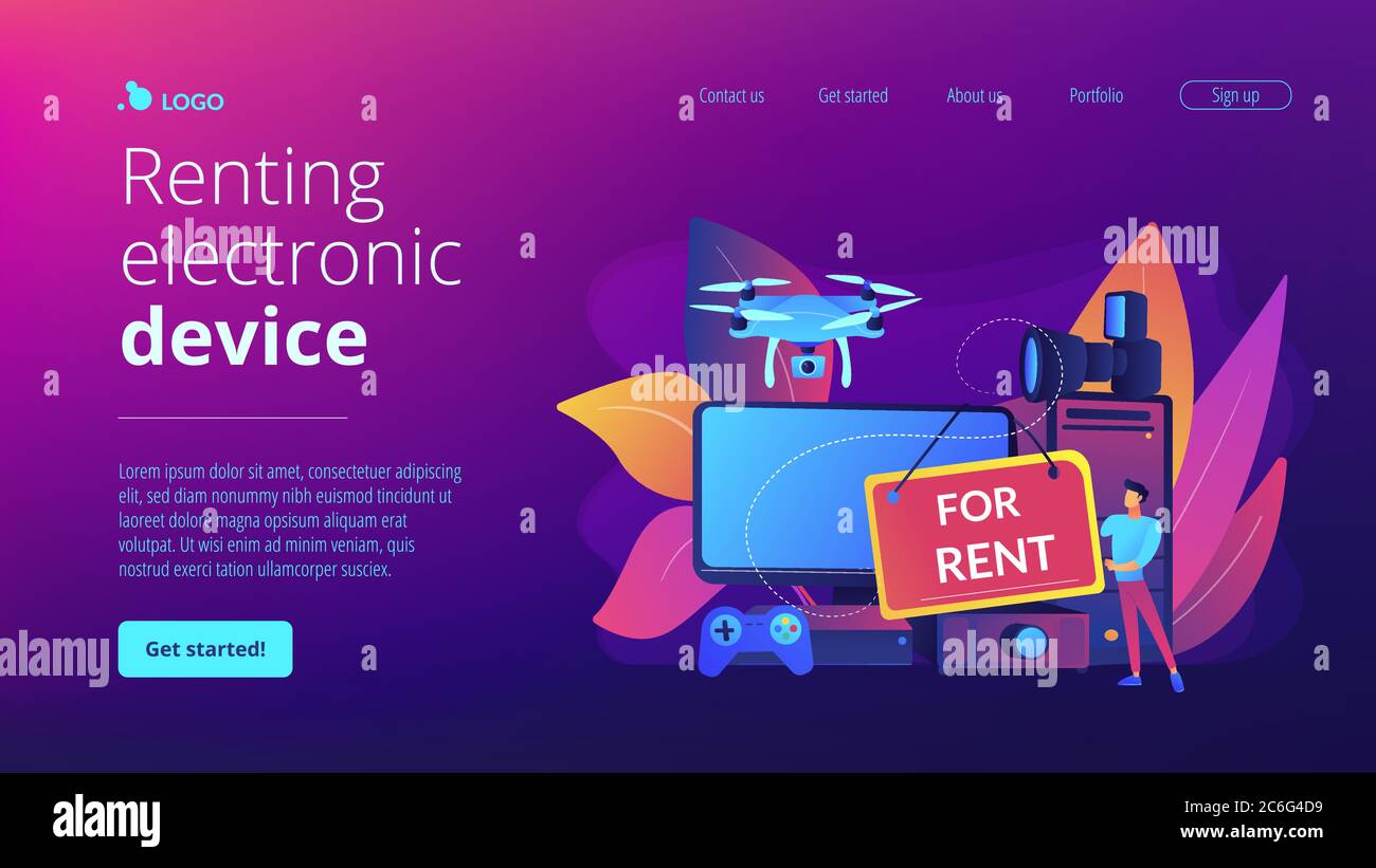 Renting electronic device concept landing page Stock Vector Image & Art ...
