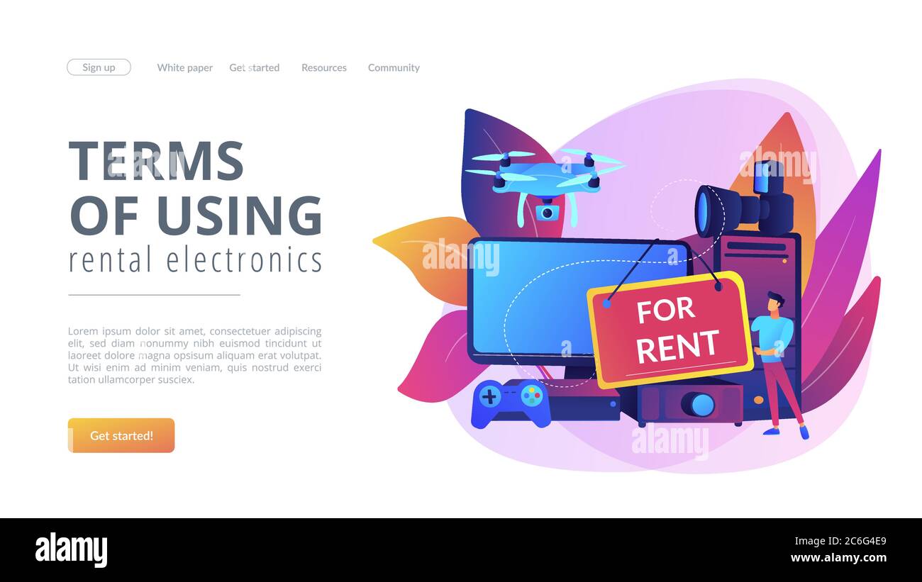 Renting electronic device concept landing page Stock Vector Image & Art ...