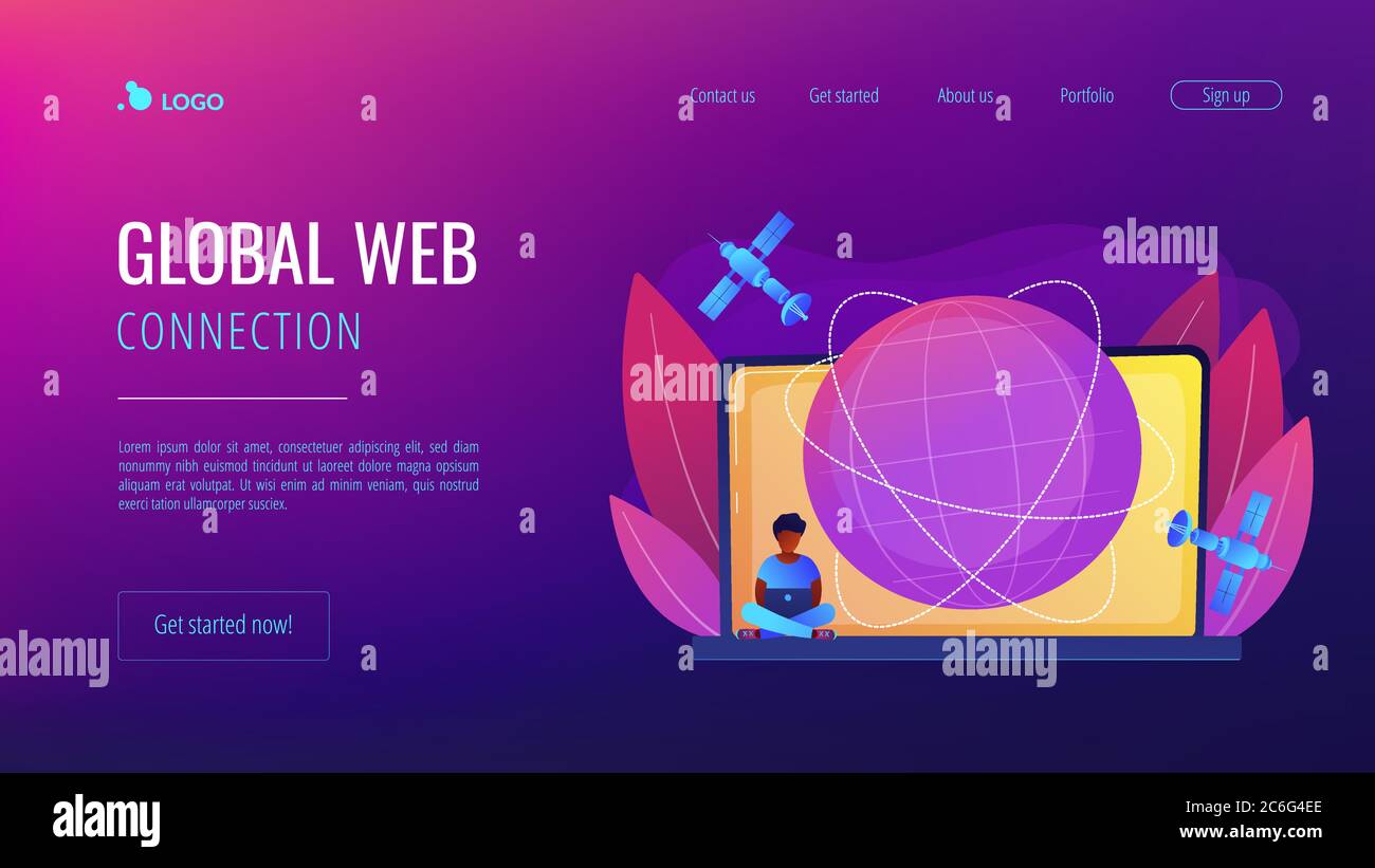 Global web connection concept landing page Stock Vector Image & Art - Alamy