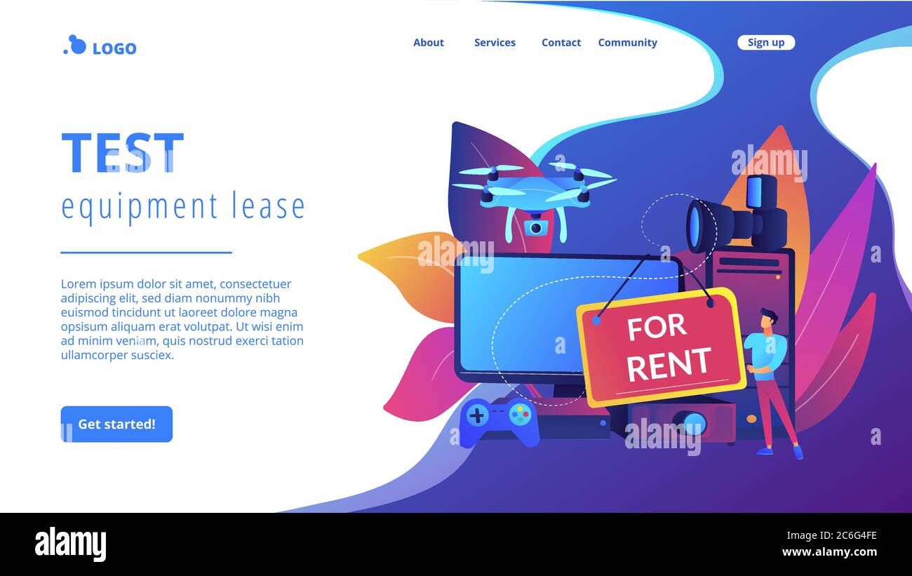 Renting electronic device concept landing page Stock Vector Image & Art ...