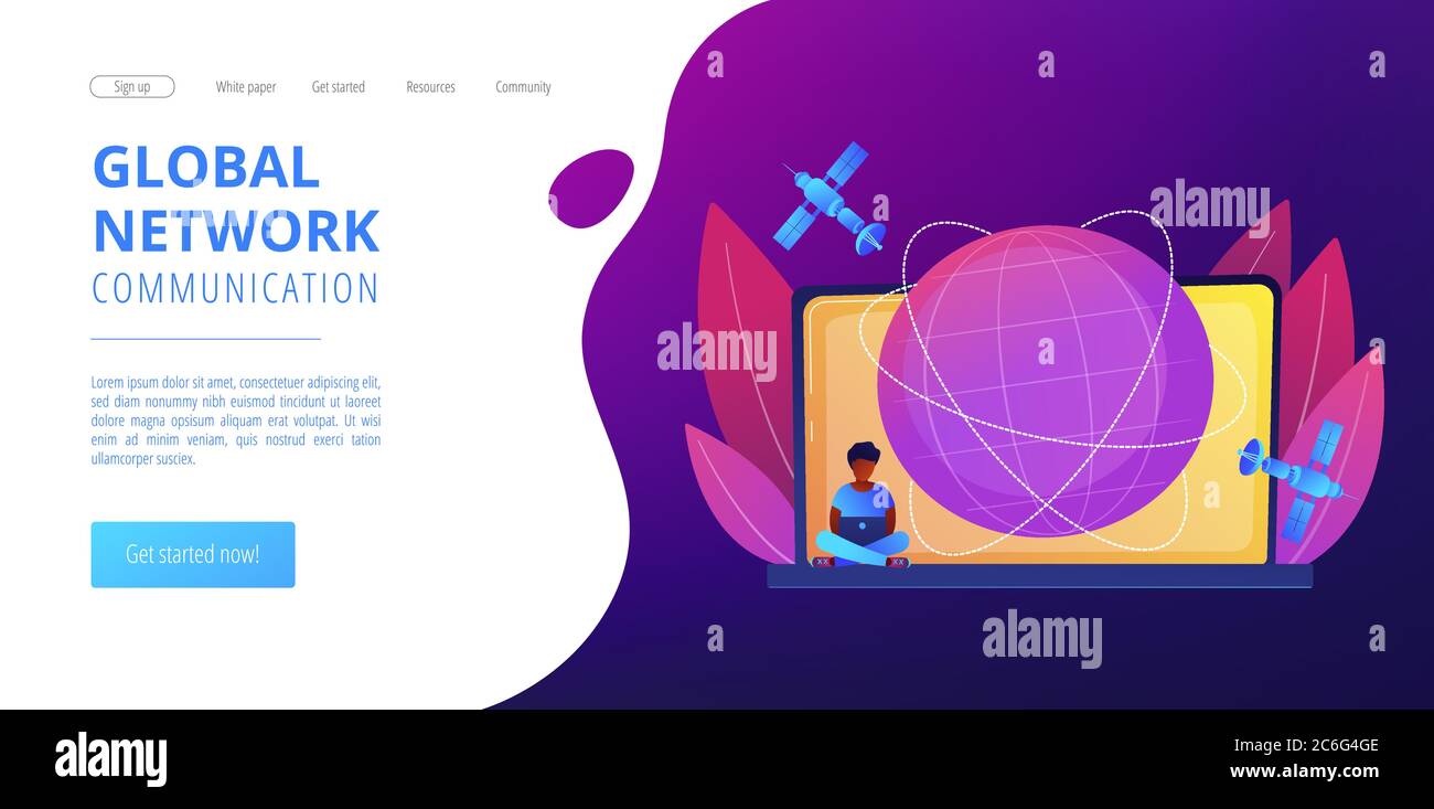 Global web connection concept landing page Stock Vector Image & Art - Alamy