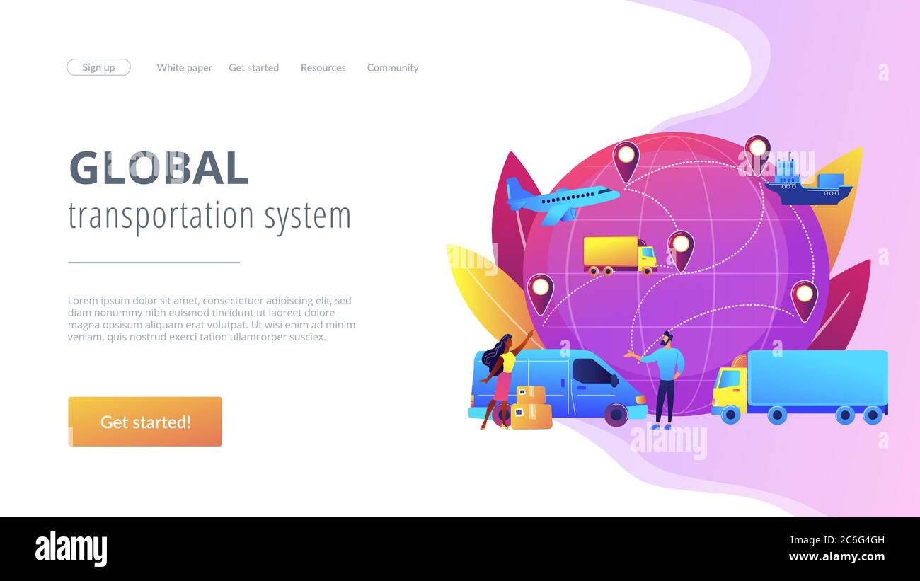 Global transportation system concept landing page Stock Vector Image ...