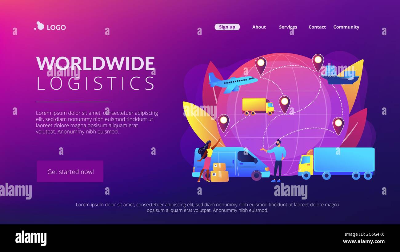 Global transportation system concept landing page Stock Vector Image ...