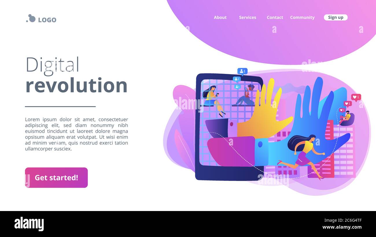 Digital overload concept landing page Stock Vector Image & Art - Alamy