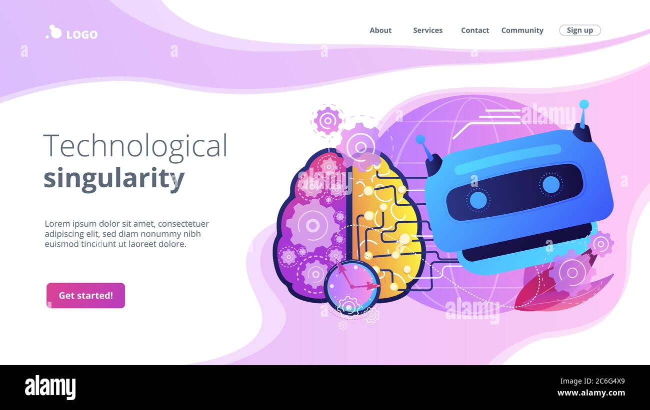 Singularity human machine concept Stock Vector Images - Alamy