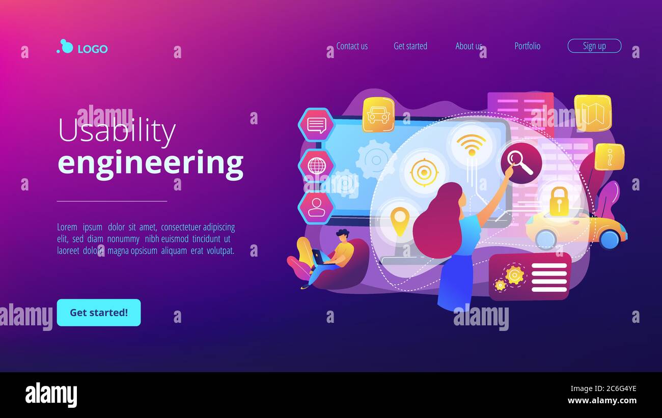 Intelligent interface concept landing page Stock Vector Image & Art - Alamy