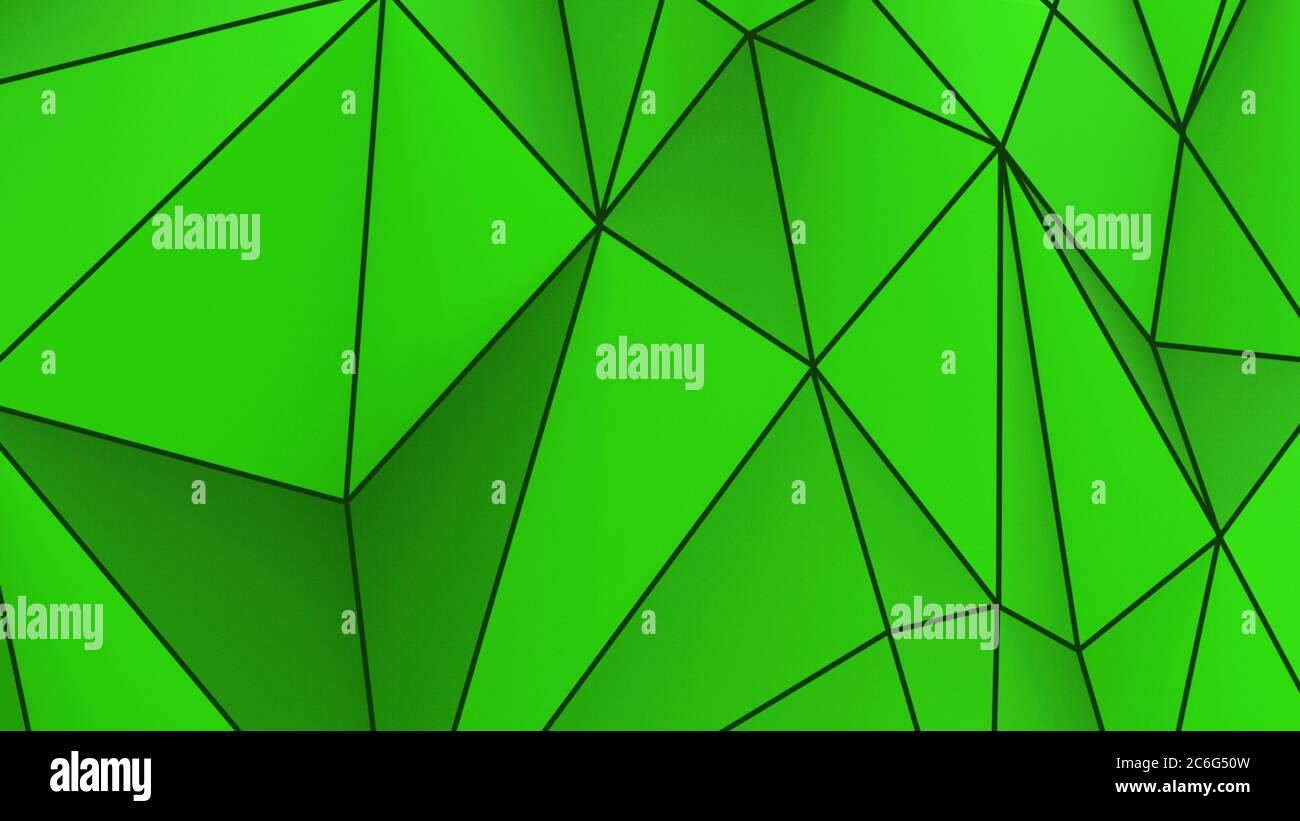 Green abstract modern crystal background. Polygon, Line, Triangle ...