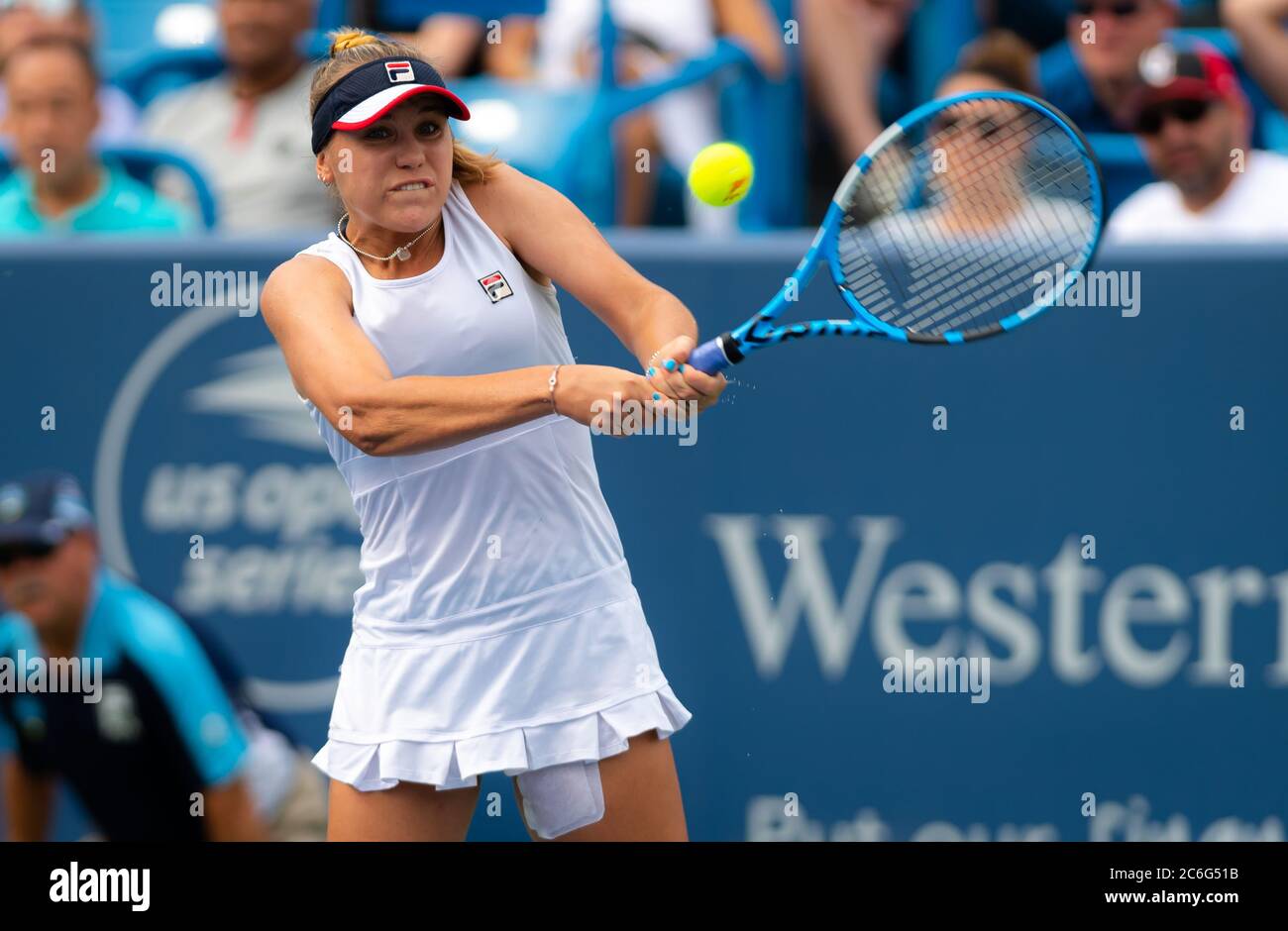 Sofia Kenin of the United States in action during her semifinal match ...