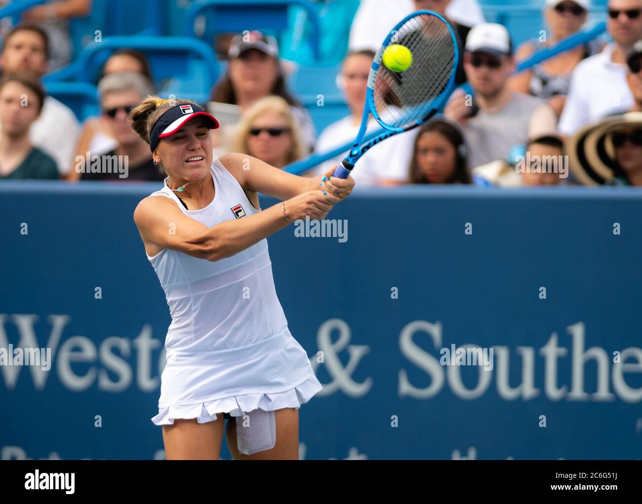 Sofia Kenin of the United States in action during her semifinal match ...