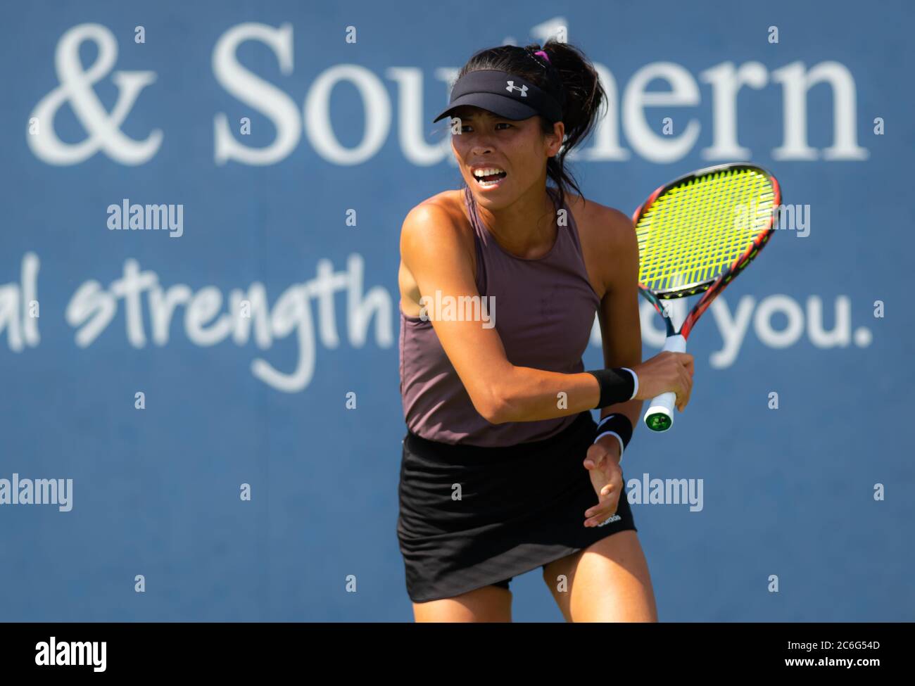Su-Wei Hsieh of Chinese Taipeh in action during her third-round match ...