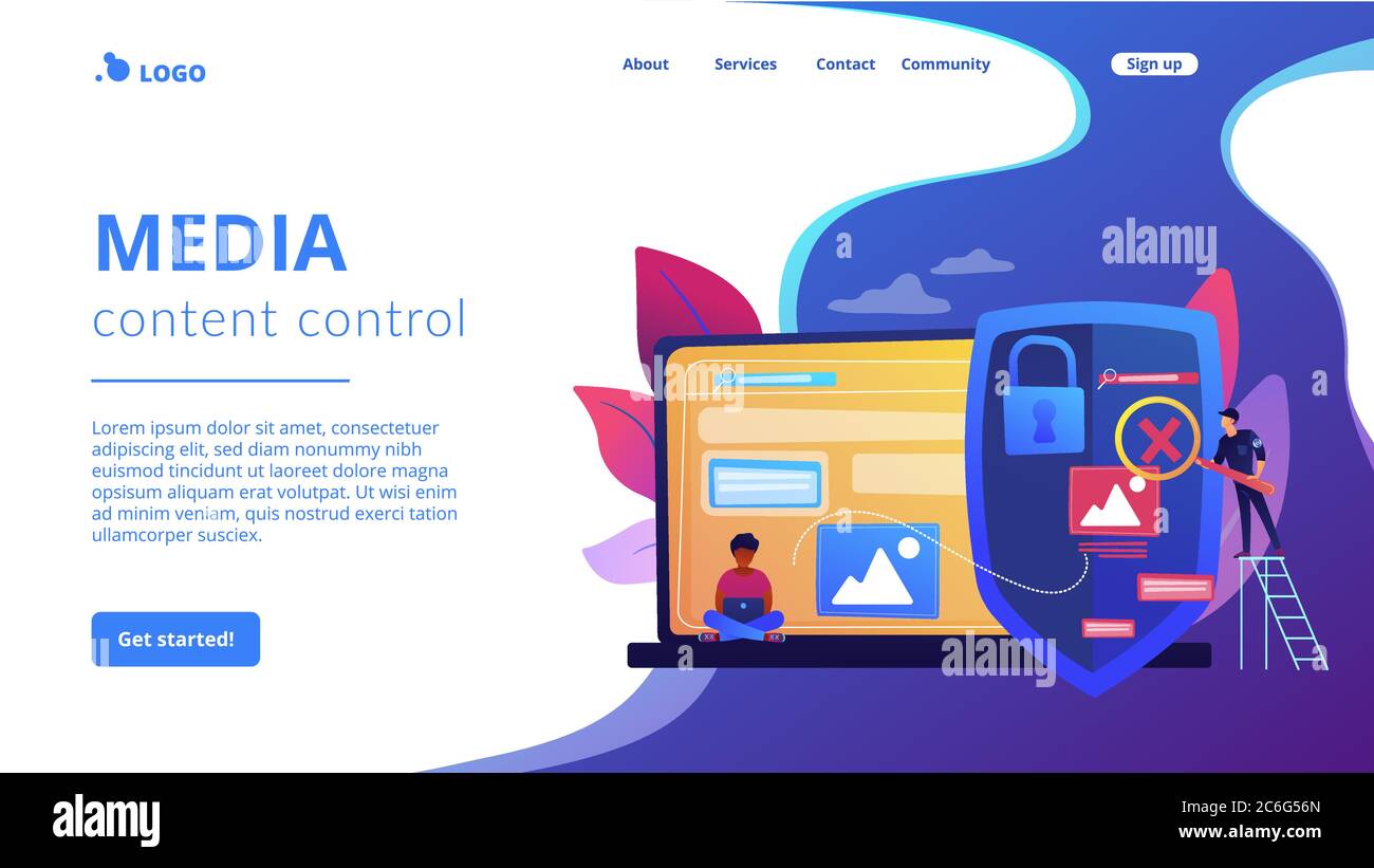 Media content control concept landing page Stock Vector Image & Art - Alamy