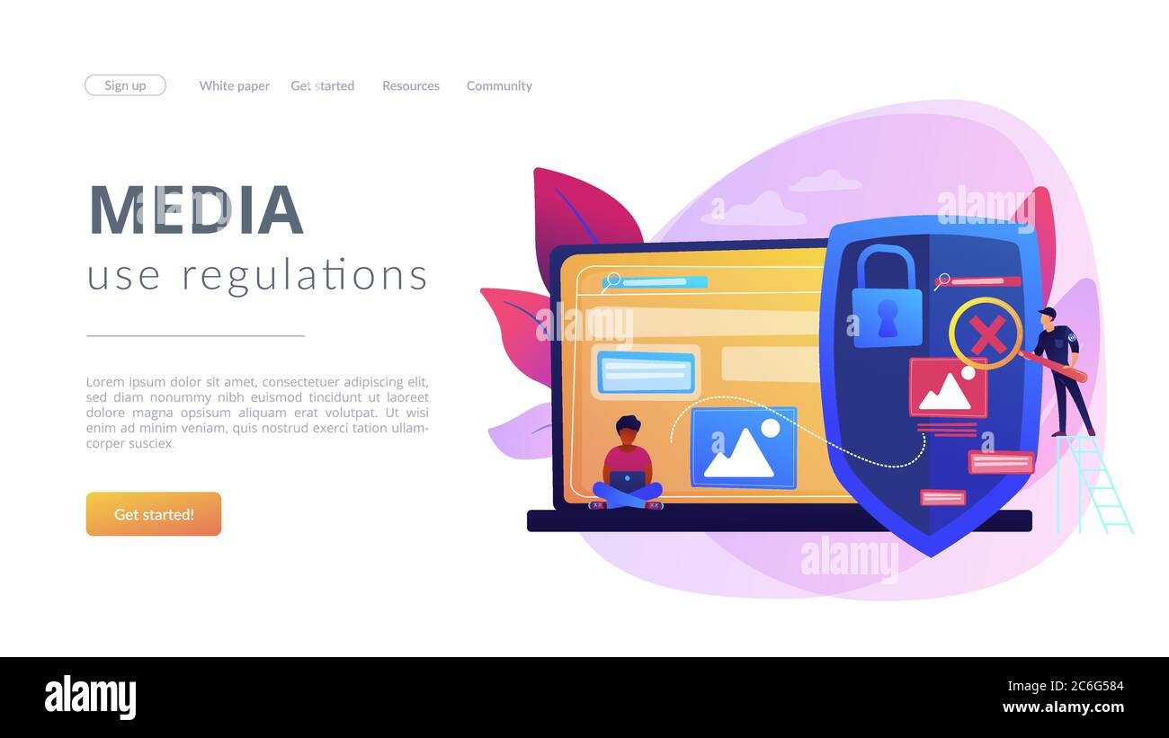 Media content control concept landing page Stock Vector Image & Art - Alamy