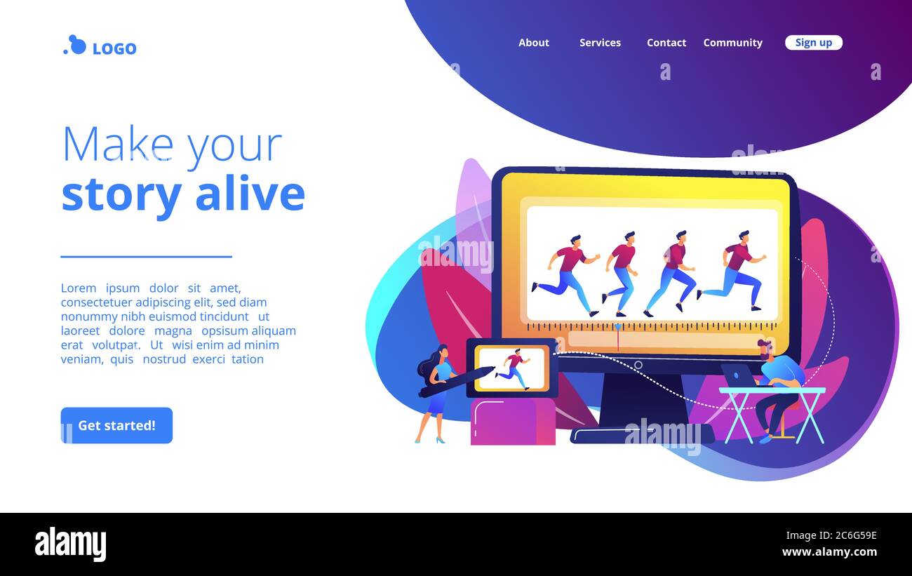 Computer animation concept landing page Stock Vector Image & Art - Alamy