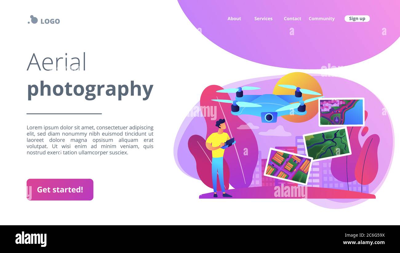 Aerial photography concept landing page Stock Vector Image & Art - Alamy