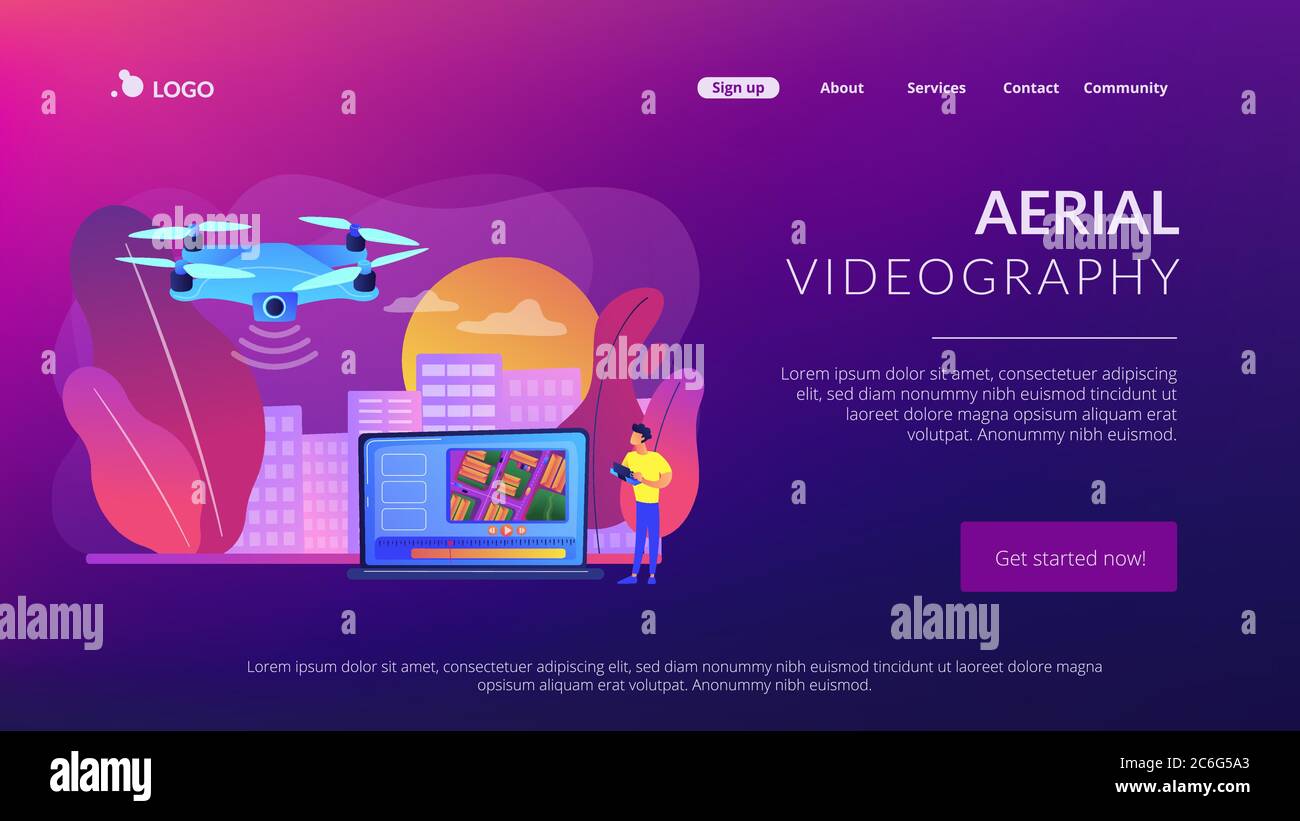 Aerial videography concept landing page Stock Vector Image & Art - Alamy