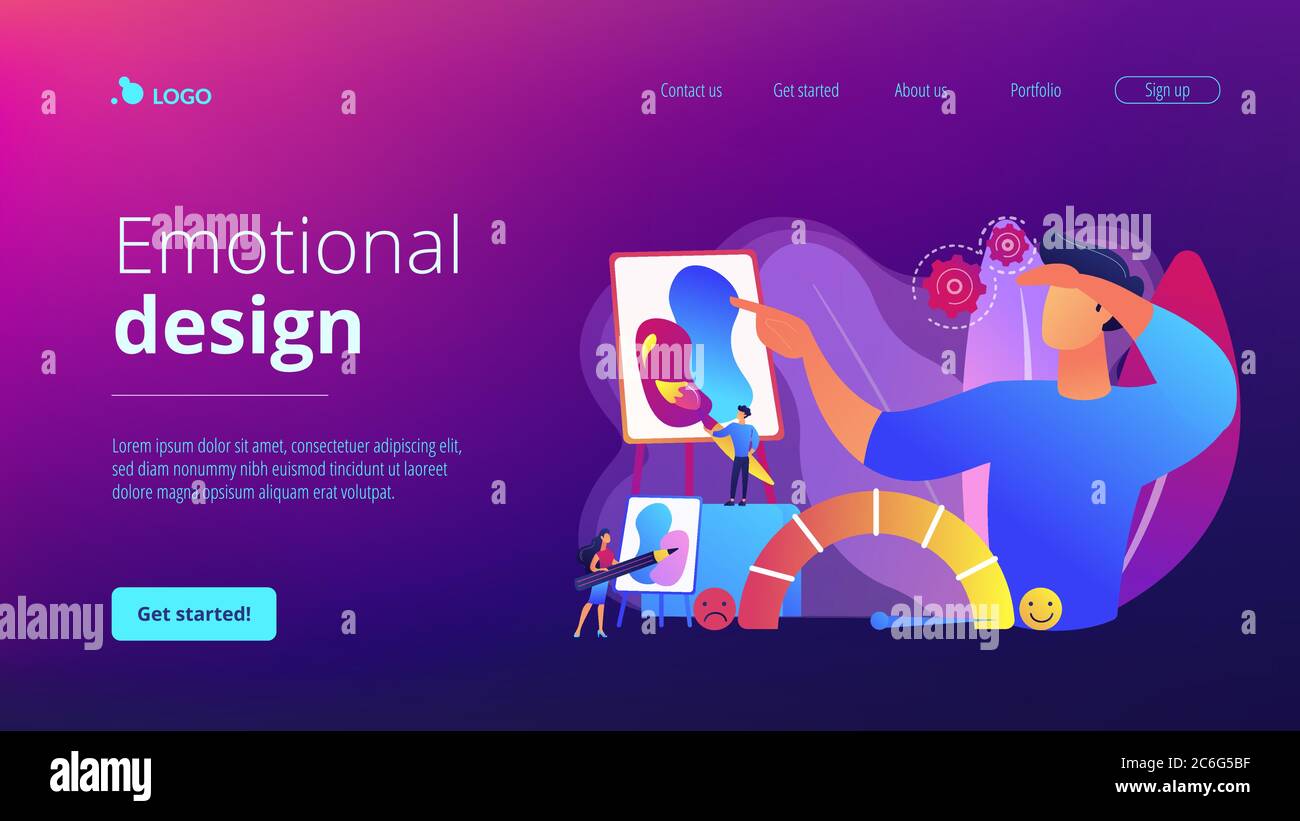 Emotional design concept landing page Stock Vector Image & Art - Alamy