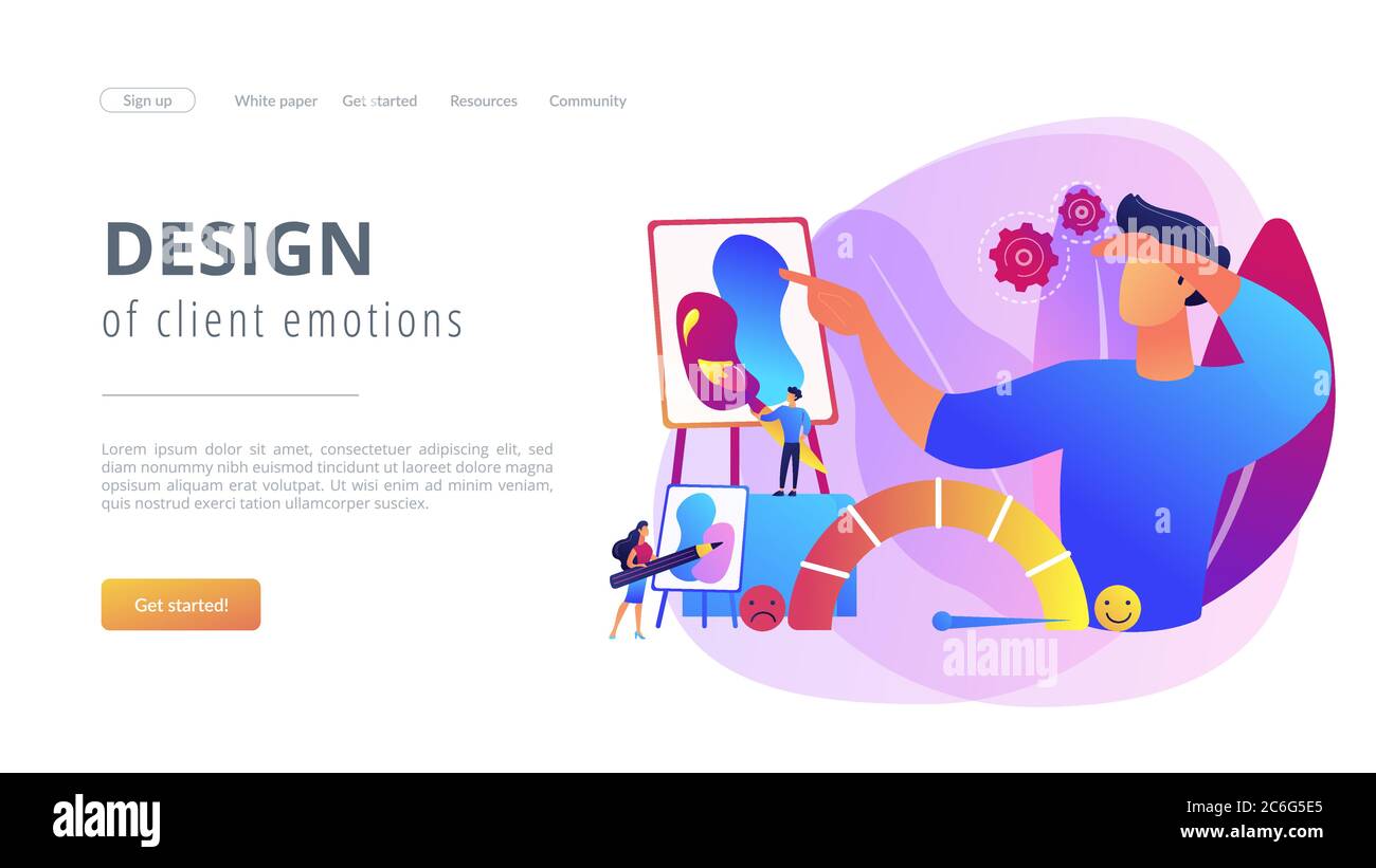 Emotional design concept landing page Stock Vector Image & Art - Alamy