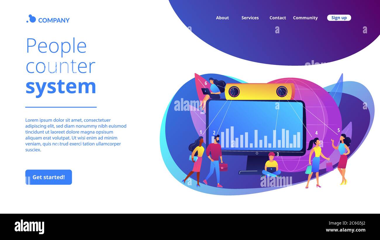 People counter system concept landing page Stock Vector Image & Art - Alamy