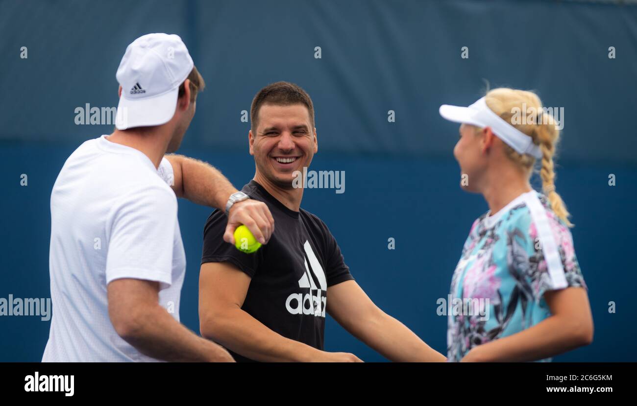 Team Vekic during practice at the 2019 Western & Southern Open WTA ...