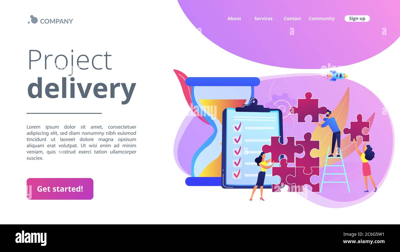Project delivery concept landing page Stock Vector Image & Art - Alamy