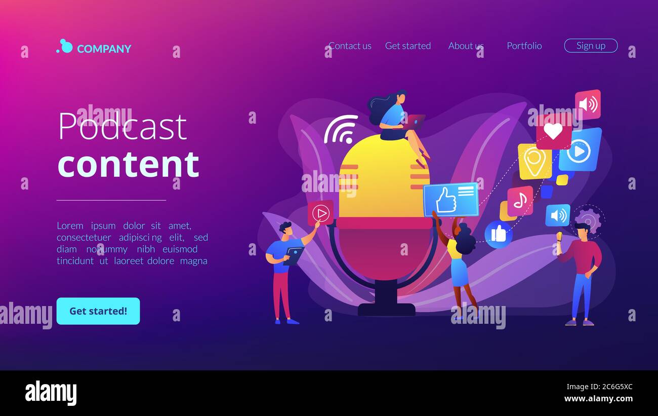 Podcast content concept landing page Stock Vector Image & Art - Alamy